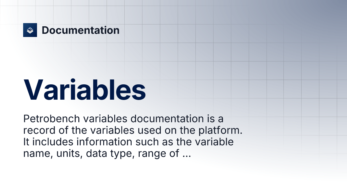Variables | Documentation